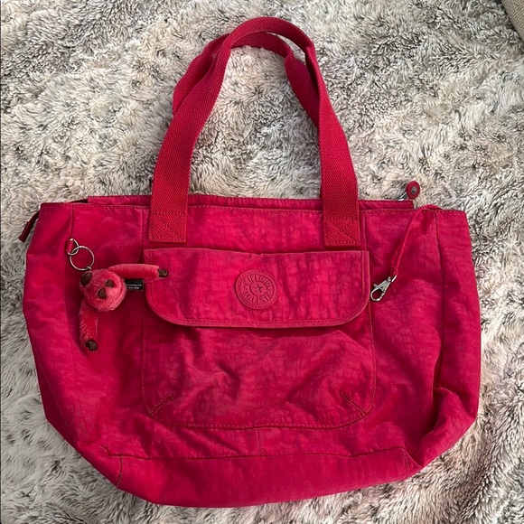 Kipling | Bags | Kipling Hot Pink Tote Bag With Hang Tag Charm | Poshmark
